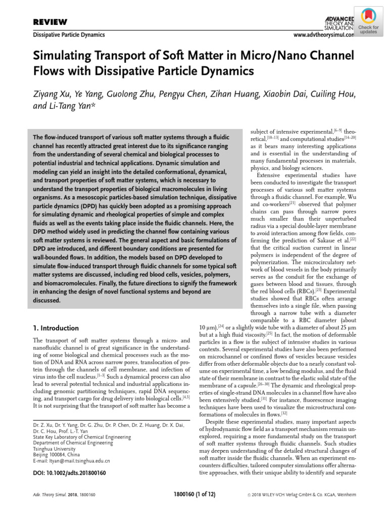 Xu SoftMatter DPD ATS 2018 | PDF | Soft Matter | Materials