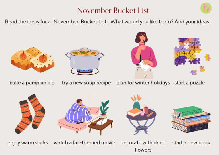 November Bucket List - Teens | PDF | Language Arts & Discipline