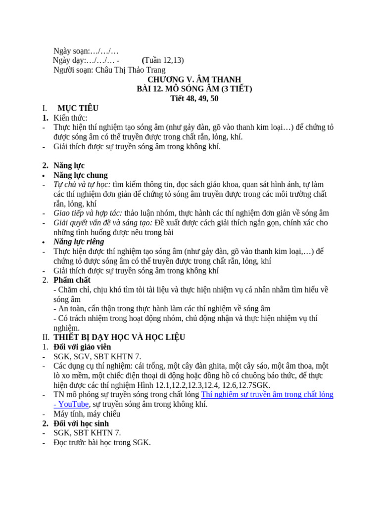 Bai 12 Mo Ta Song Am | PDF