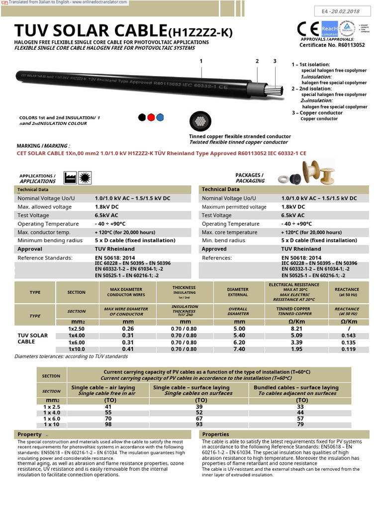 TSI-IT-0892-ELE-SPC-0002 - Solar Cable Datasheet - 01 - ITALY - It.en ...