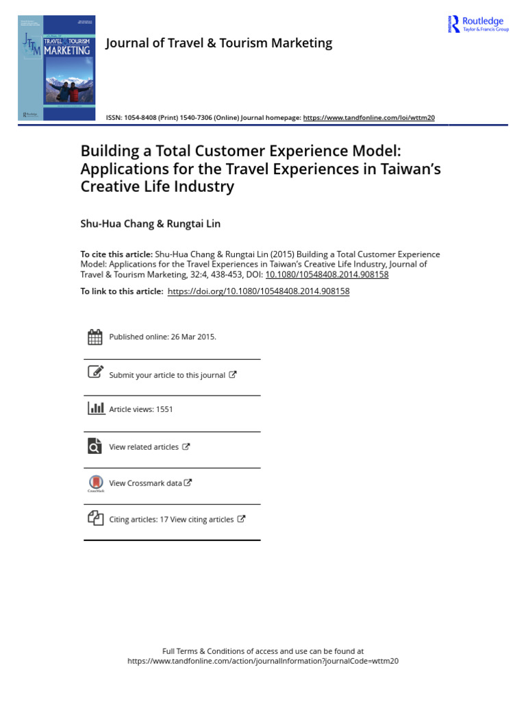 Total Customer Experience in Taiwan Tourism | PDF | Customer Experience ...