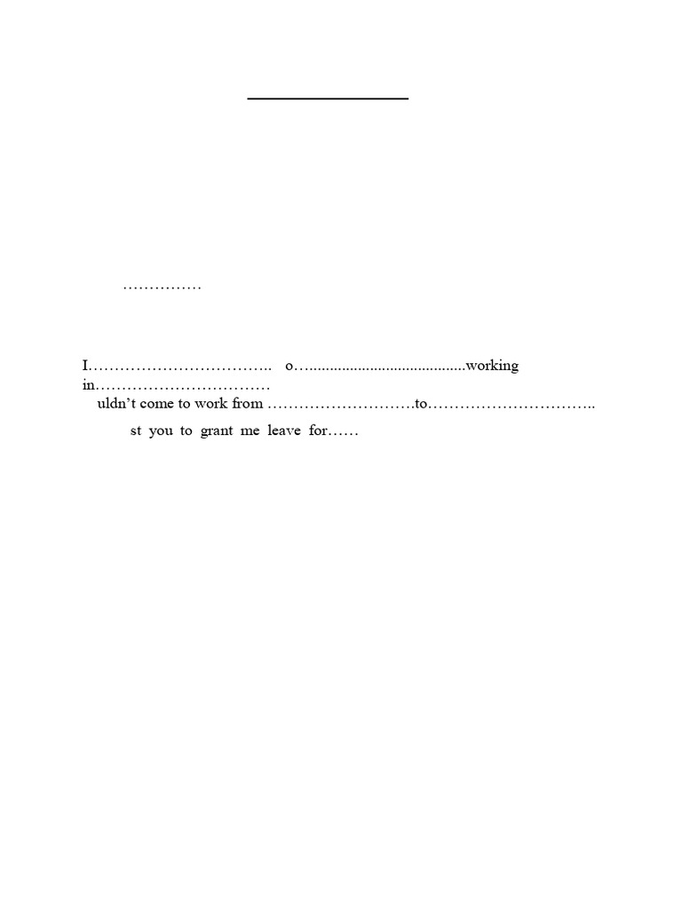 Leave Application Template for Employees | PDF