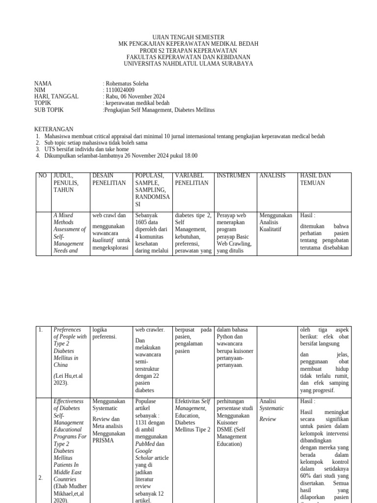 UTS Pengakajian KMB | PDF