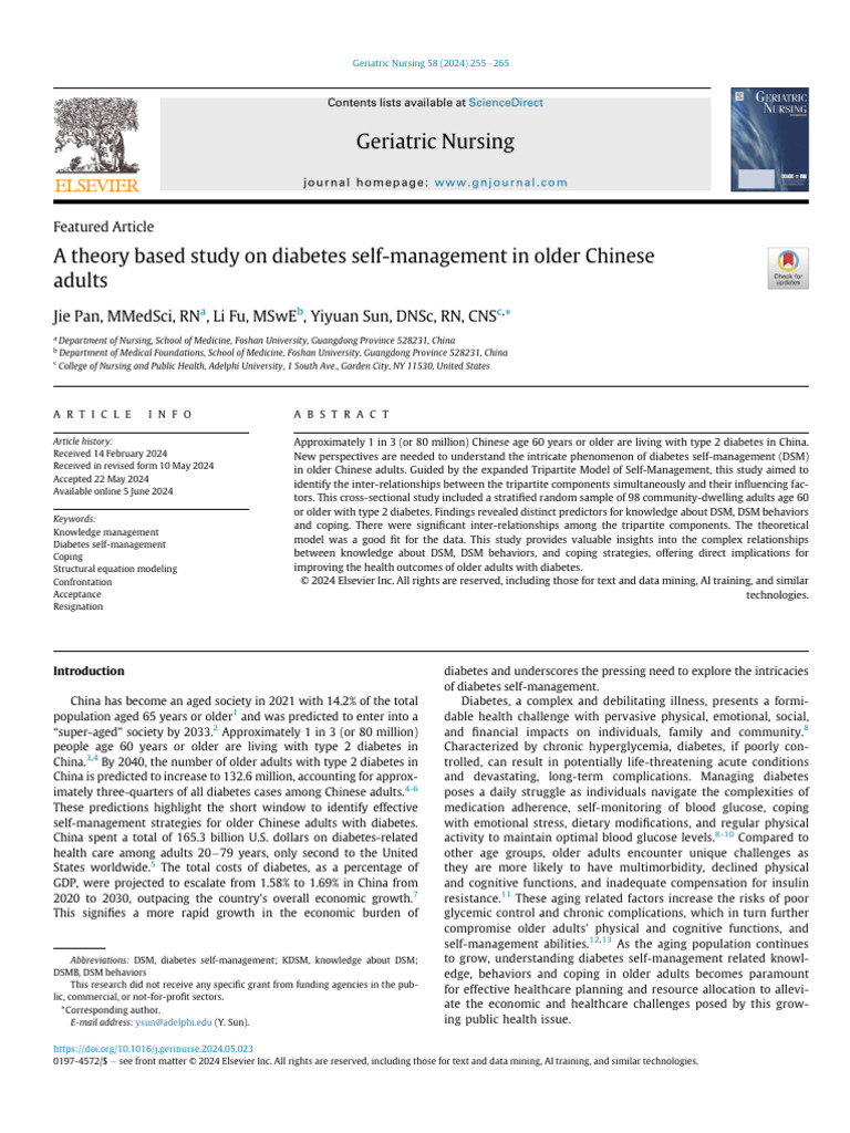 Geriatric Nursing: Jie Pan, Mmedsci, RN, Li Fu, Mswe, Yiyuan Sun, DNSC ...