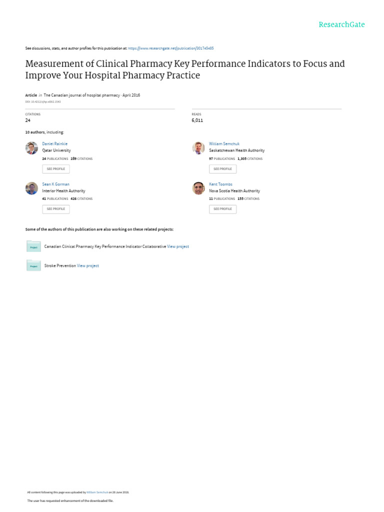 Improve Hospital Pharmacy KPIs | PDF | Pharmacy | Pharmacist