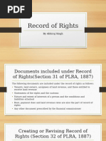 What Is ROR in Land Records - ROR Full Form in Land | PDF