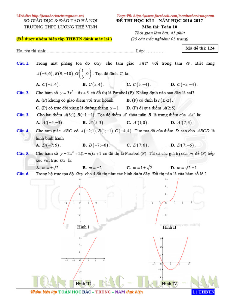 HK1 TOAN 10 THPT LTV HN Full | PDF