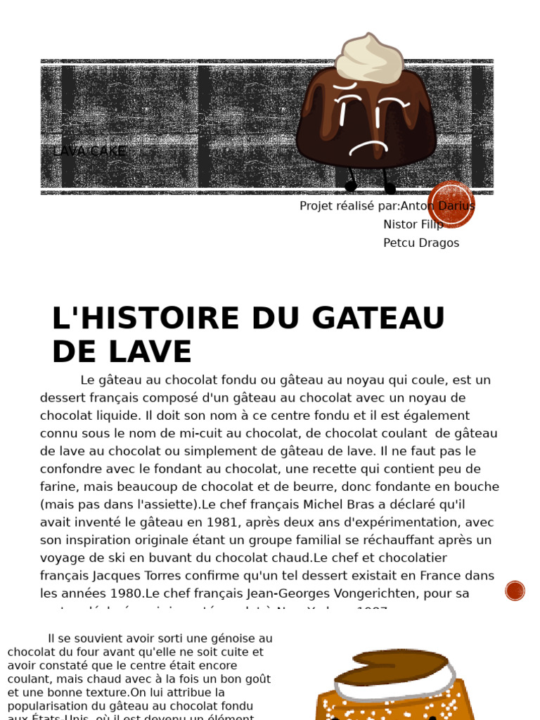 Histoire et Recette du Gâteau de Lave | PDF | Chocolat | Cuisine de l'ouest