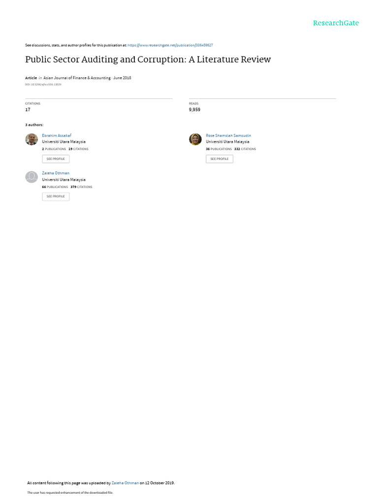 Public Sector Auditing and Corruption | PDF | Audit | Corruption