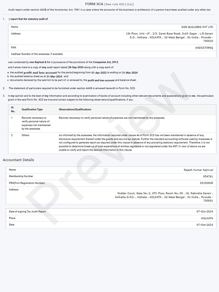 F3CA Preview | PDF | Payments | Inventory