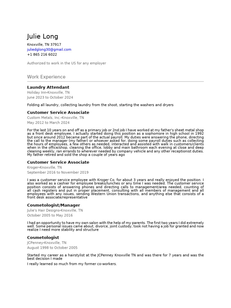 Julie Long | PDF | Childhood | Family