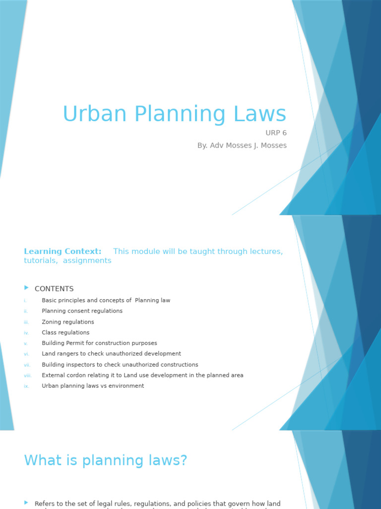 Understanding Urban Planning Laws | PDF | Sustainability | Zoning