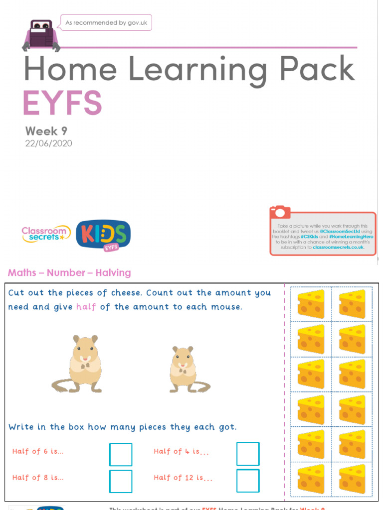 Eyfs Week 9 Home Learning Pack | PDF | Phonics | Learning