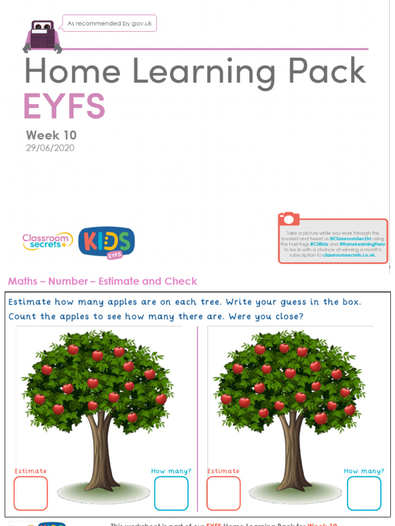 Eyfs Week 10 Home Learning Pack | PDF | Phonics | Learning