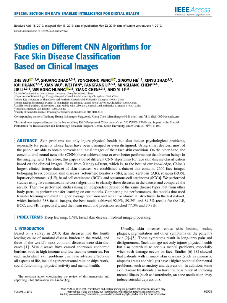 Studies On Different CNN Algorithms For Face Skin Disease ...