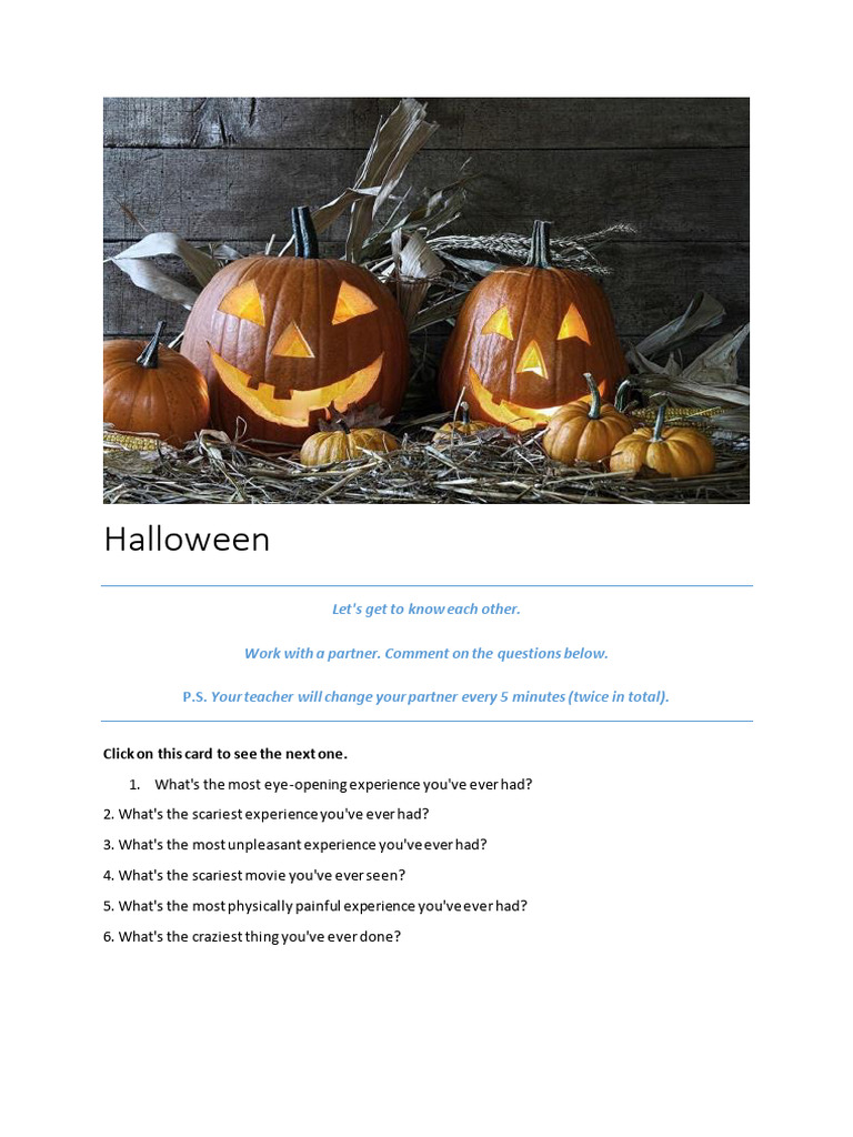 Halloween Lesson Plan For Adult Learners | PDF | Language Arts & Discipline