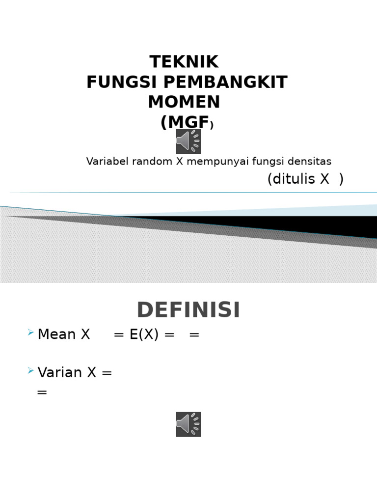 Fungsi Pembangkitan Momen Variabel X | PDF
