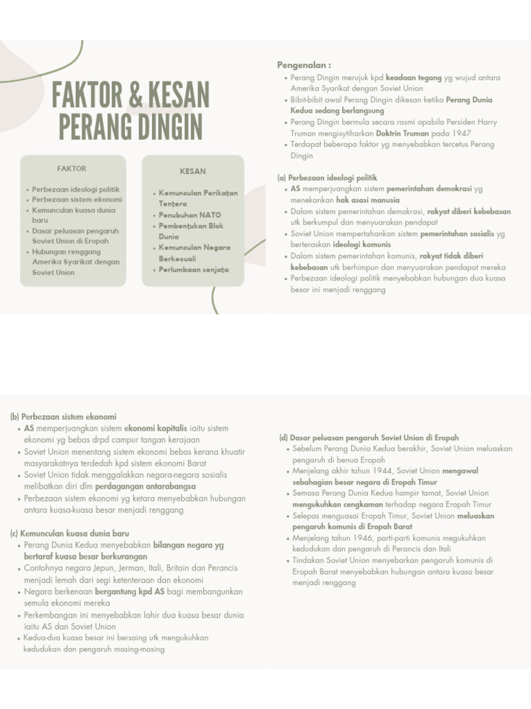 Faktor & Kesan Perang Dingin | PDF