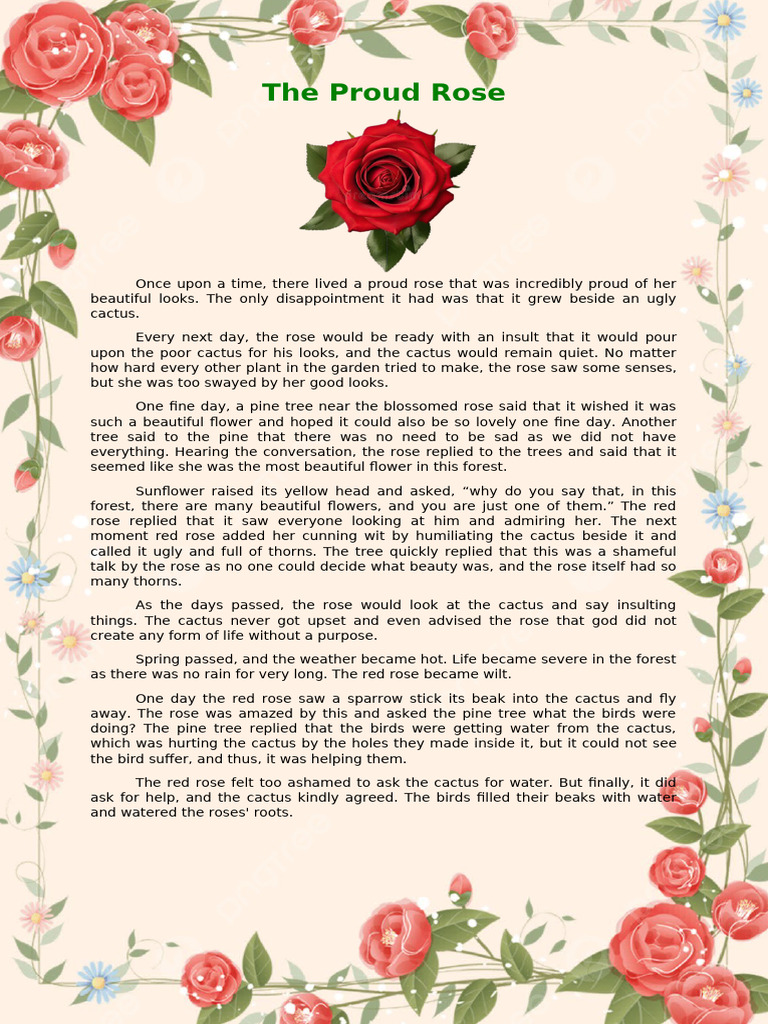 The Proud Rose's Lesson on Humility | PDF | Home & Garden | Science ...