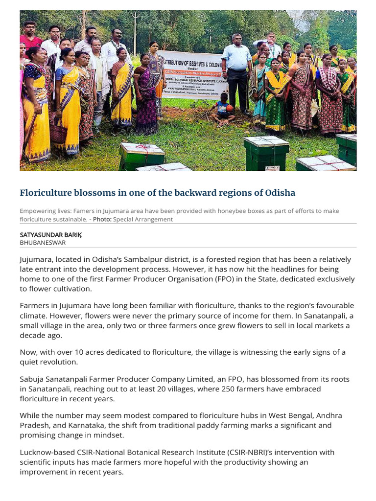 Home To One of The First Farmer Producer Organisation (FPO) in The ...