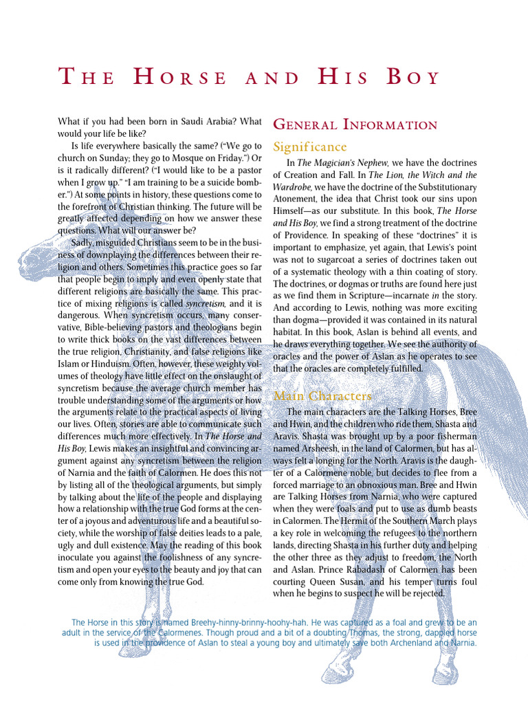 Narnia's Providence in The Horse and His Boy | PDF | The Chronicles Of ...