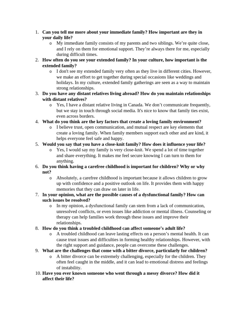 About Your Immediate Family | PDF | Adoption | Child Custody