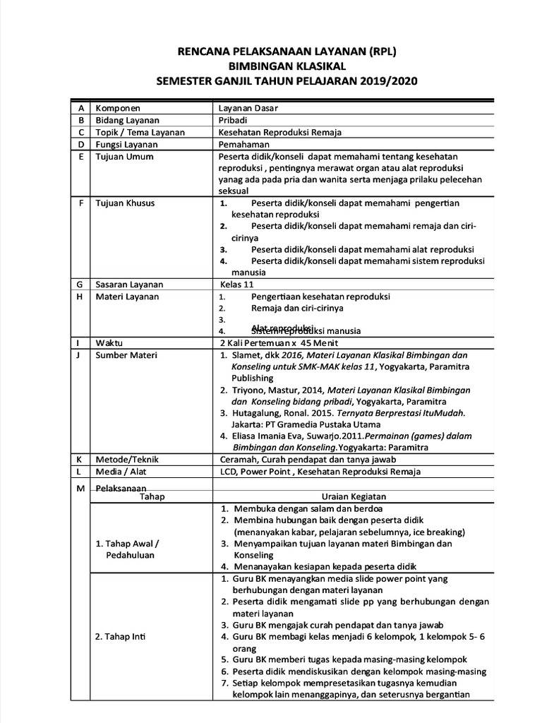PDF RPL Kesehatan Reproduksi Remaja Genap Compress | PDF