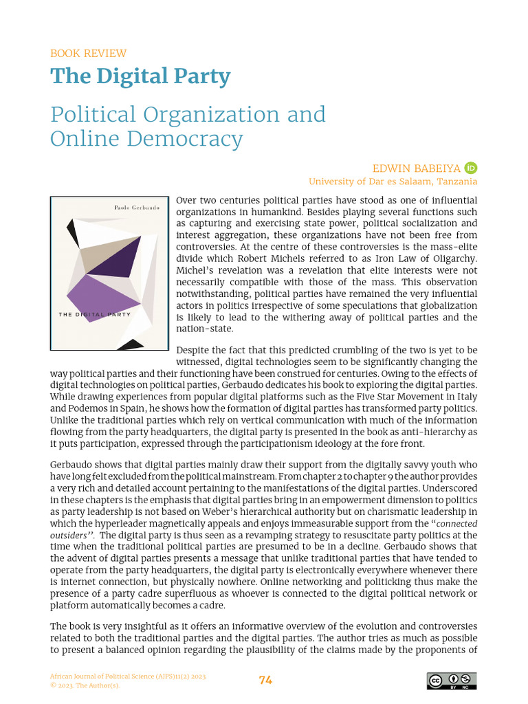 The Digital Party Political Organization and Onlin | PDF | Political ...