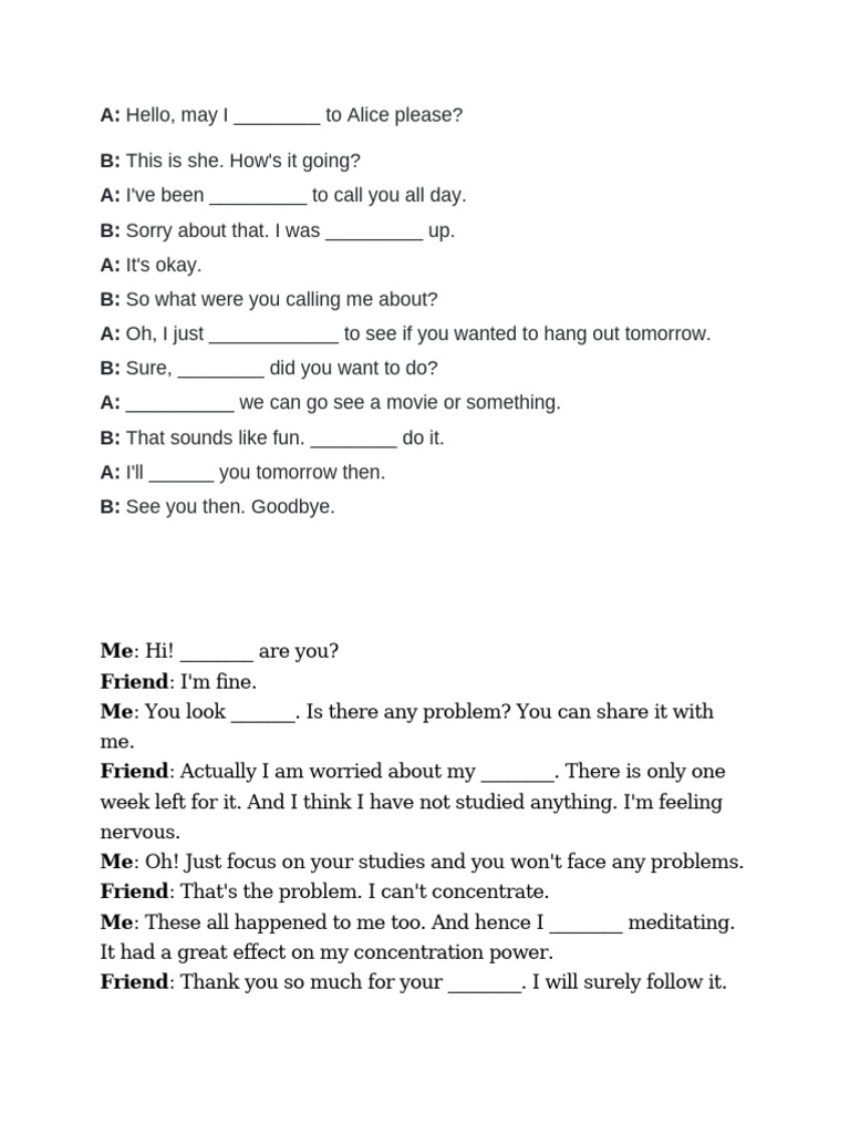 Conversation Practice Checkpoint | PDF