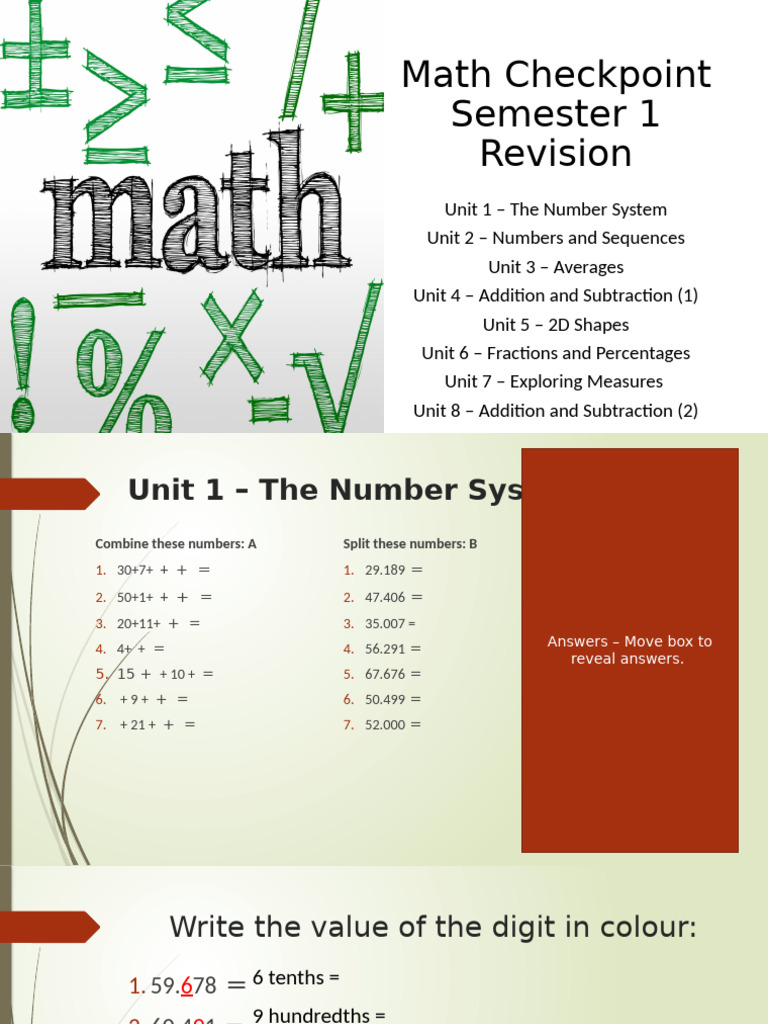 Math Semester 1 Revision Guide | PDF | Rectangle | Euclidean Geometry