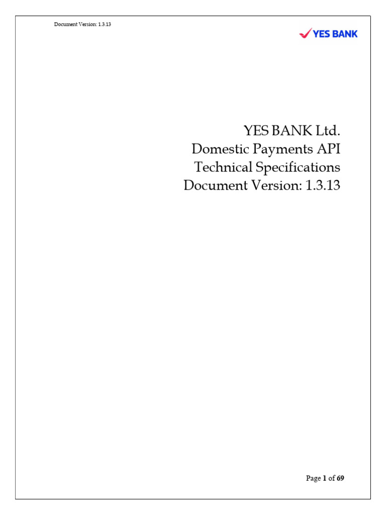 TechnicalSpecifications - Domestic Payments API V1.3.13 | PDF | Banking | Money