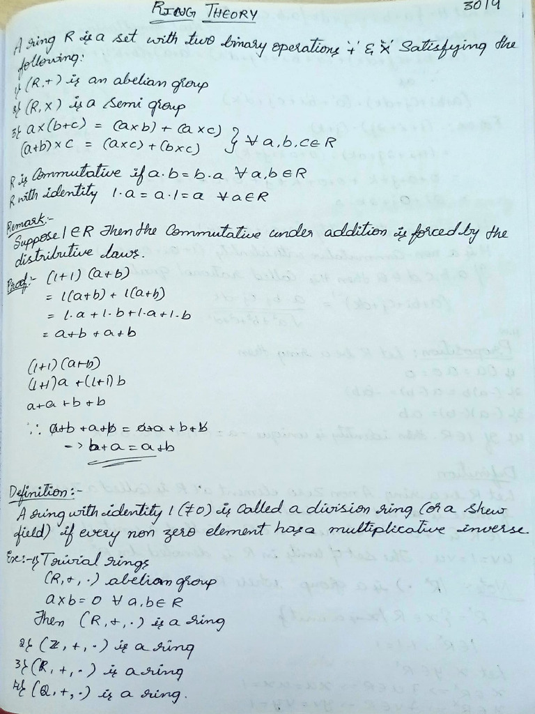 Ring Theory | PDF | Teaching Methods & Materials