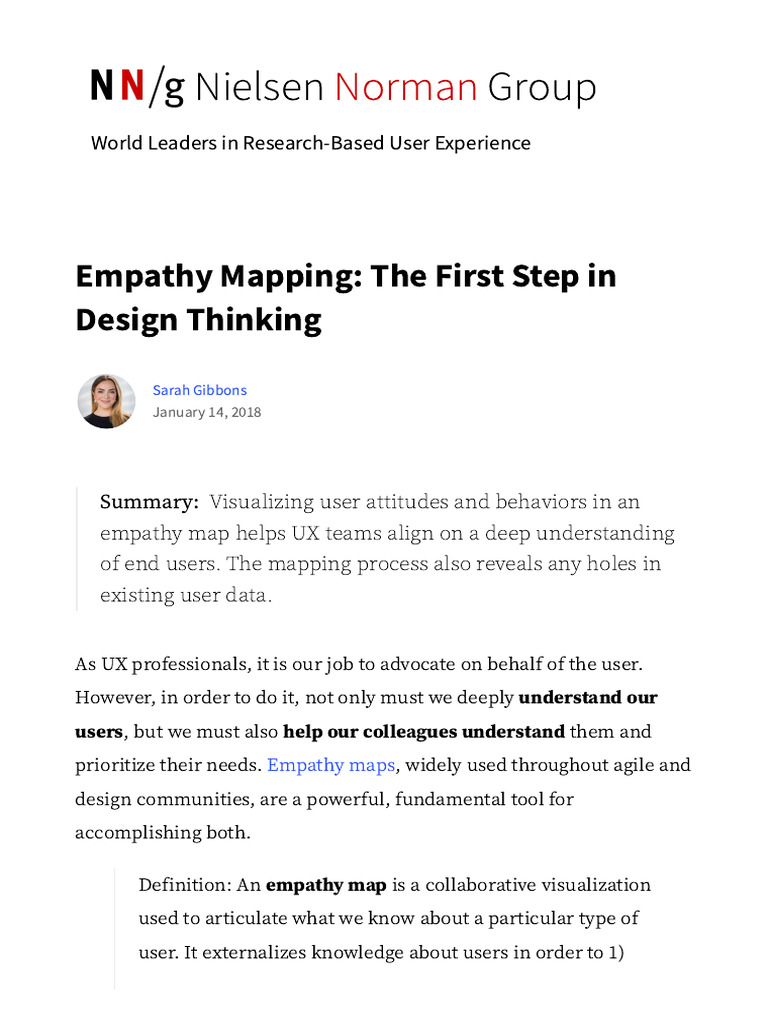 Empathy Mapping for UX Design | PDF | Empathy