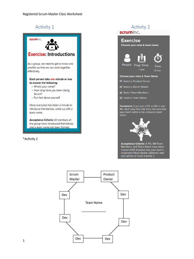 RSM Class Activity Sheet | PDF | Scrum (Software Development) | Systems ...