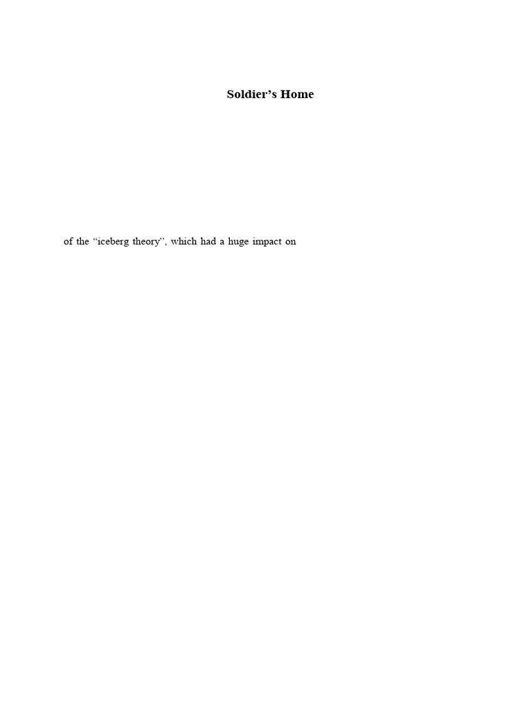 (Handout) SoldiersHome | PDF | Ernest Hemingway | Narration