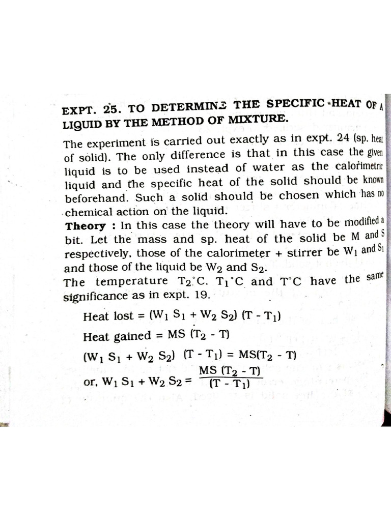 H3 - Specific Heat Liquid Method of Mixture | PDF
