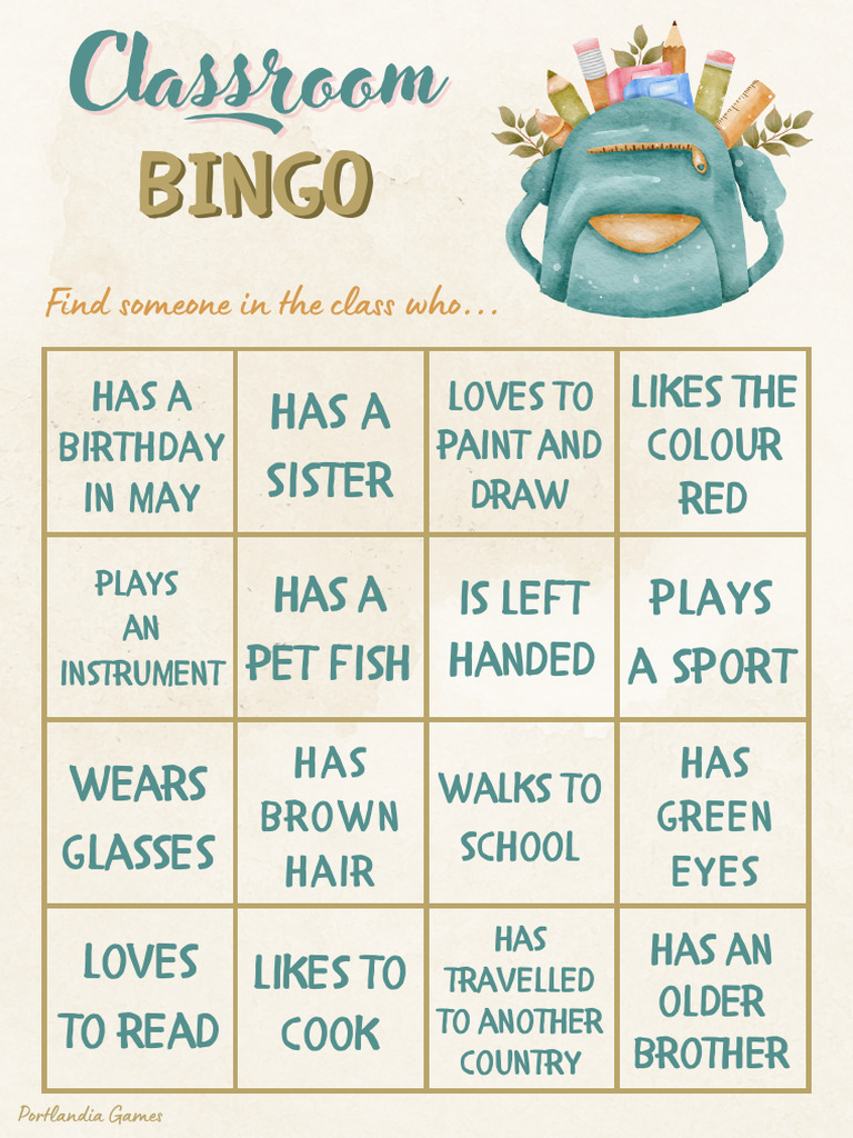Classroom BINGO for Students | PDF