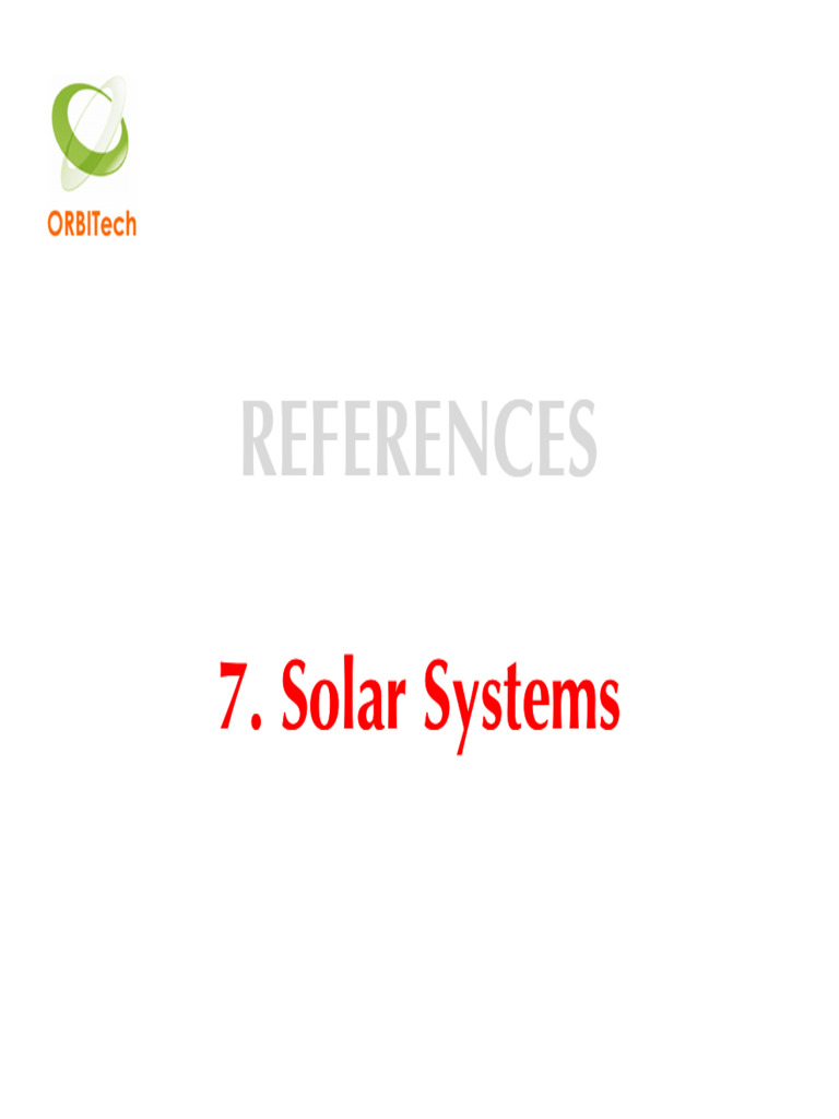 ORBITech References - Solar Systems Part | PDF