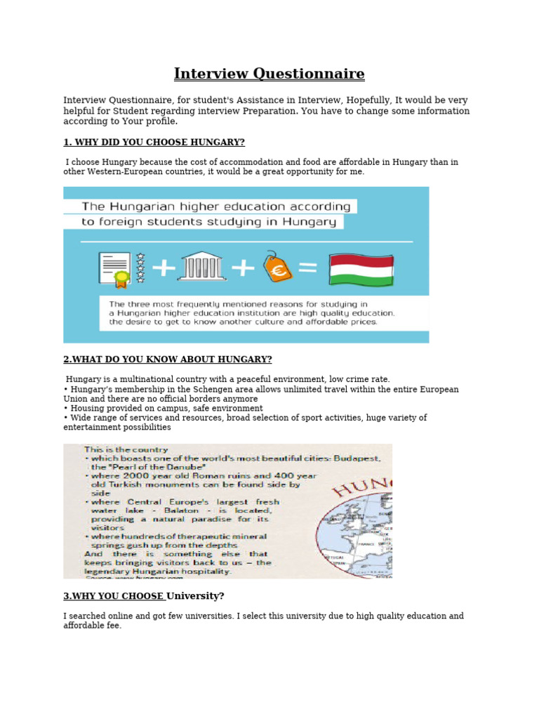Interview Questionnaire 2020 | PDF | Hungary
