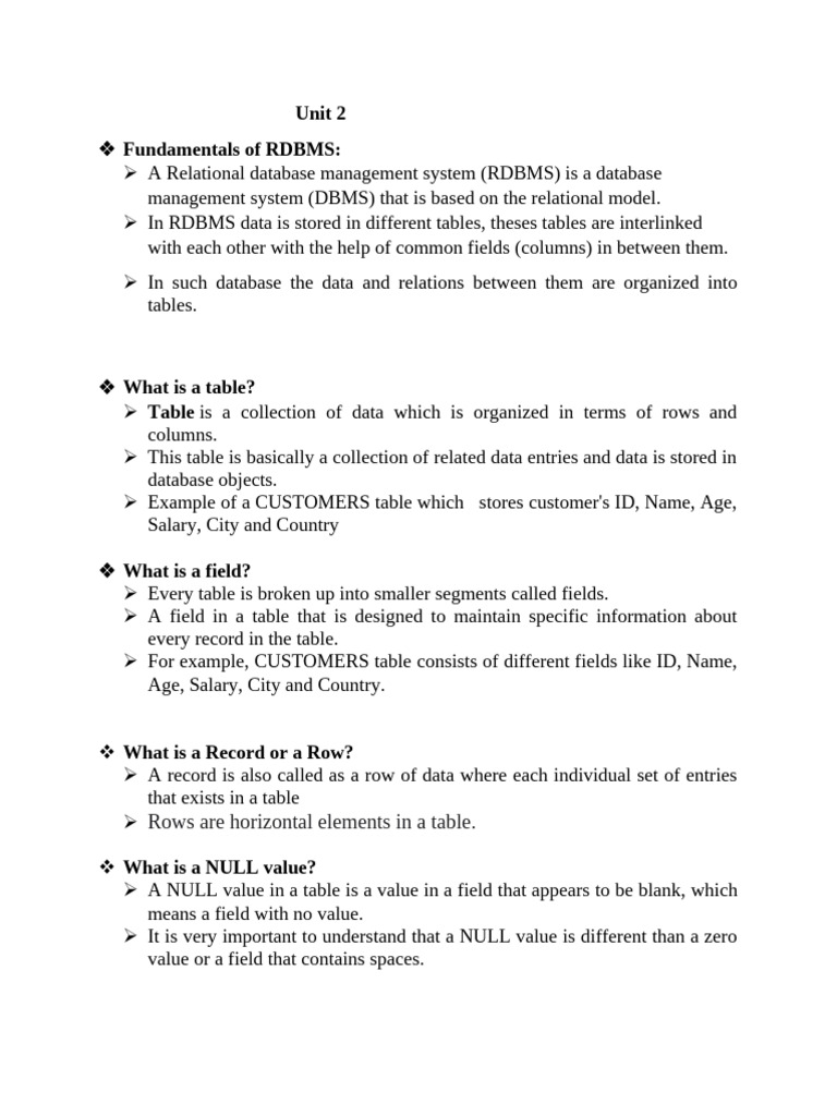 DBMS 2nd Unit Notes | PDF | Databases | Relational Database DBMS 2nd Unit Notes | PDF | Databases | Relational Database