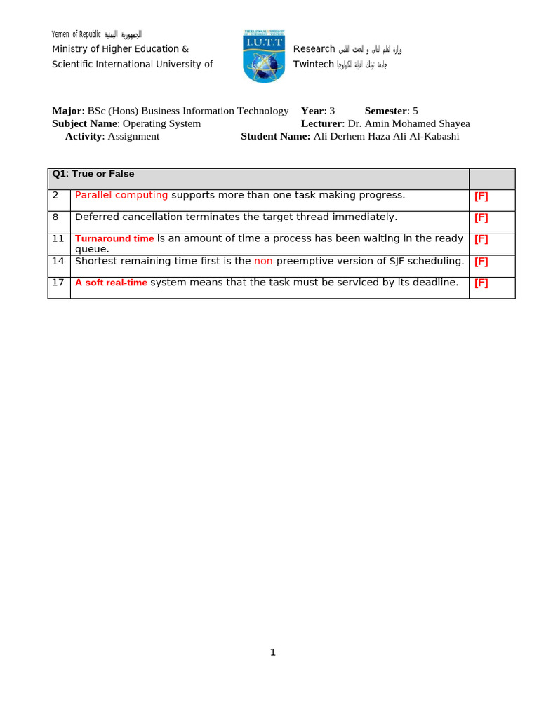 OS Final Exam | PDF | Process (Computing) | Scheduling (Computing)