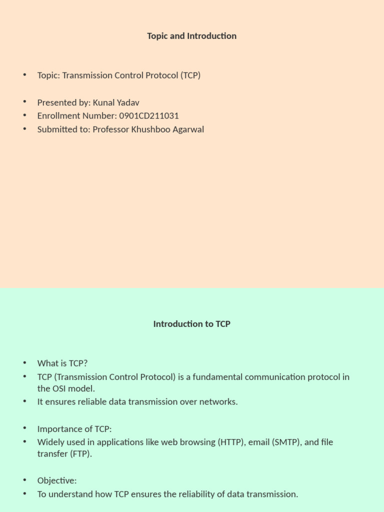 Colorful TCP Presentation | PDF | Transmission Control Protocol ...