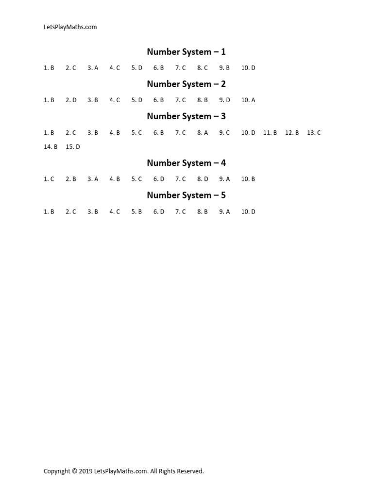 Number System Answer | PDF | Computers