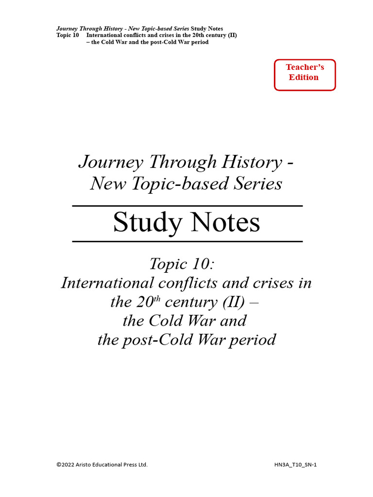 Cold War Study Notes: 20th Century Conflicts | PDF | Cold War | Soviet ...