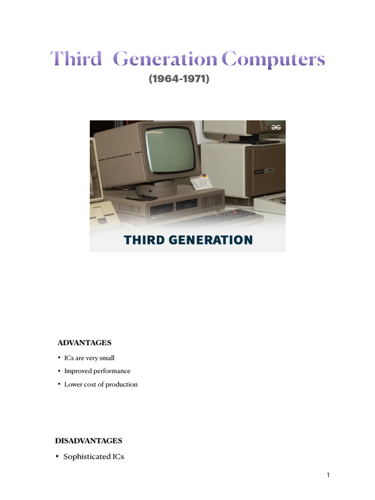 Third Generation Computers: Advantages | PDF