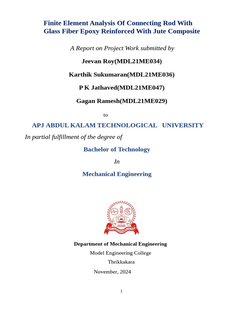 GRP 5 Project Phase 1 | PDF | Composite Material | Strength Of Materials
