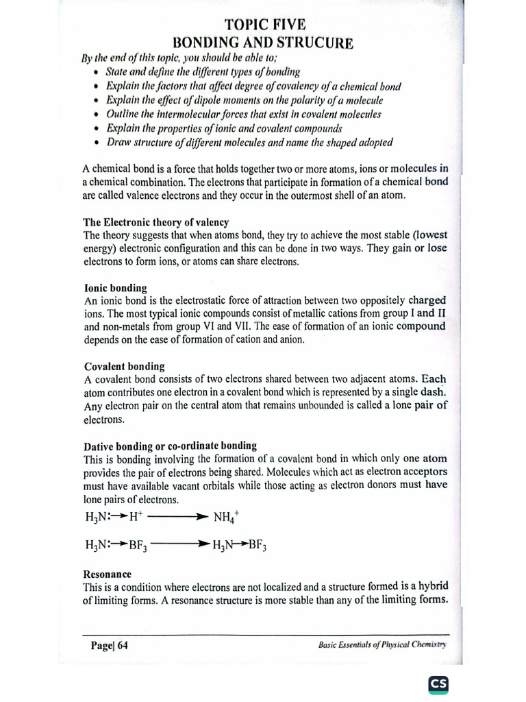 Bonding and Structure | PDF