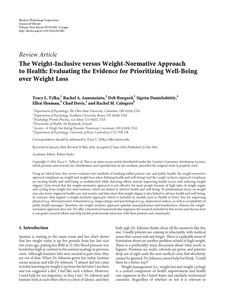 Weight Inclusive Approach | PDF | Obesity | Eating