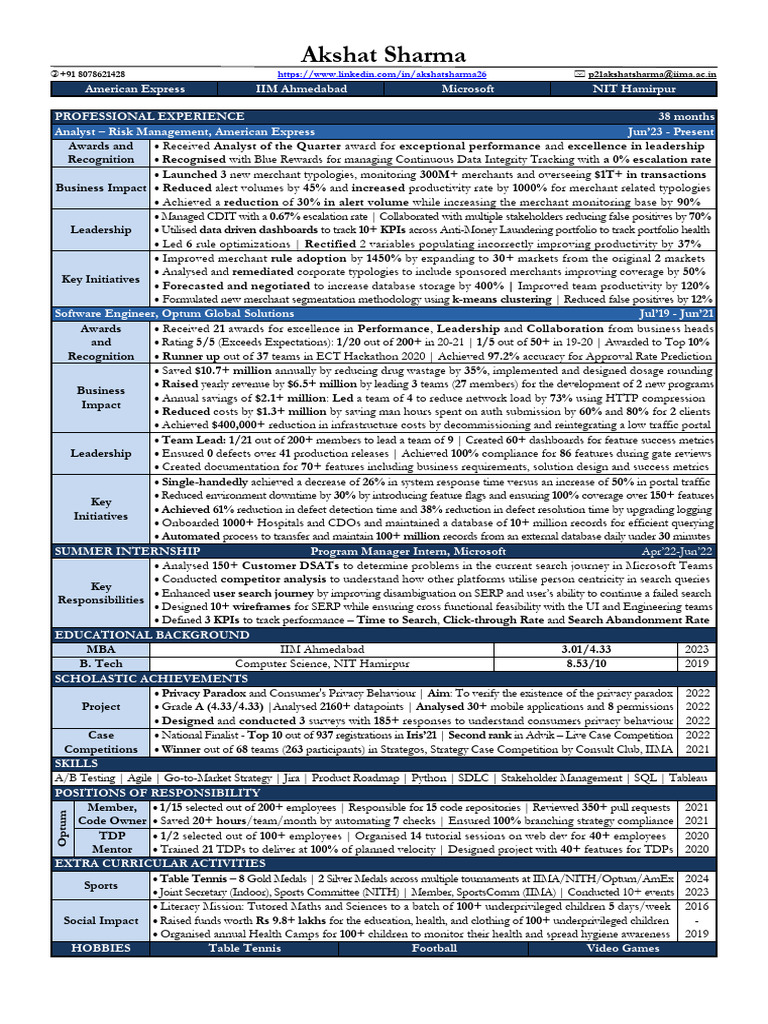 Akshat Sharma CV 2024_2 | PDF | Computing