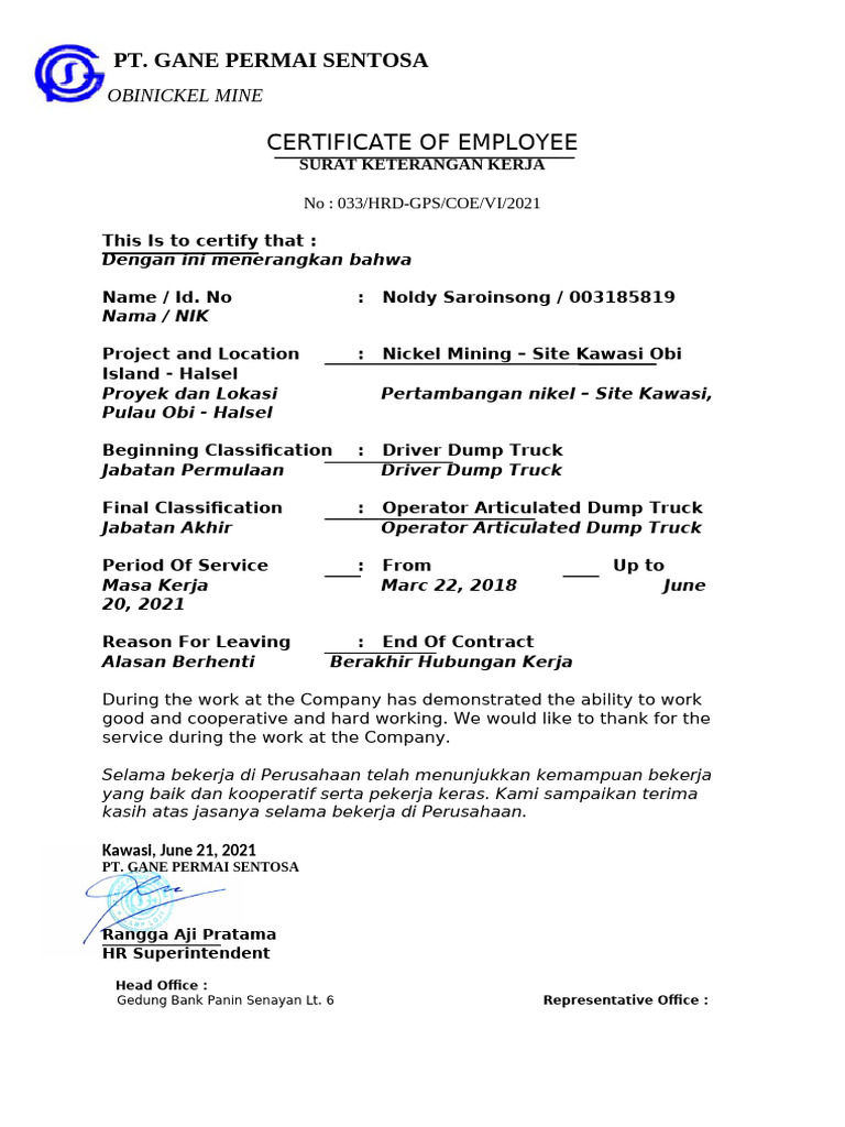 Certificate of Employee-1 | PDF | Career & Growth | Business